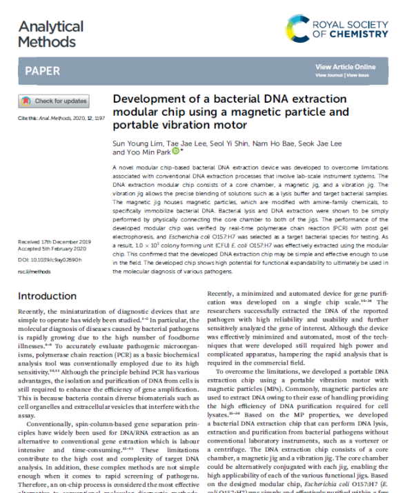 Modular Chip for Bacterial DNA Extraction